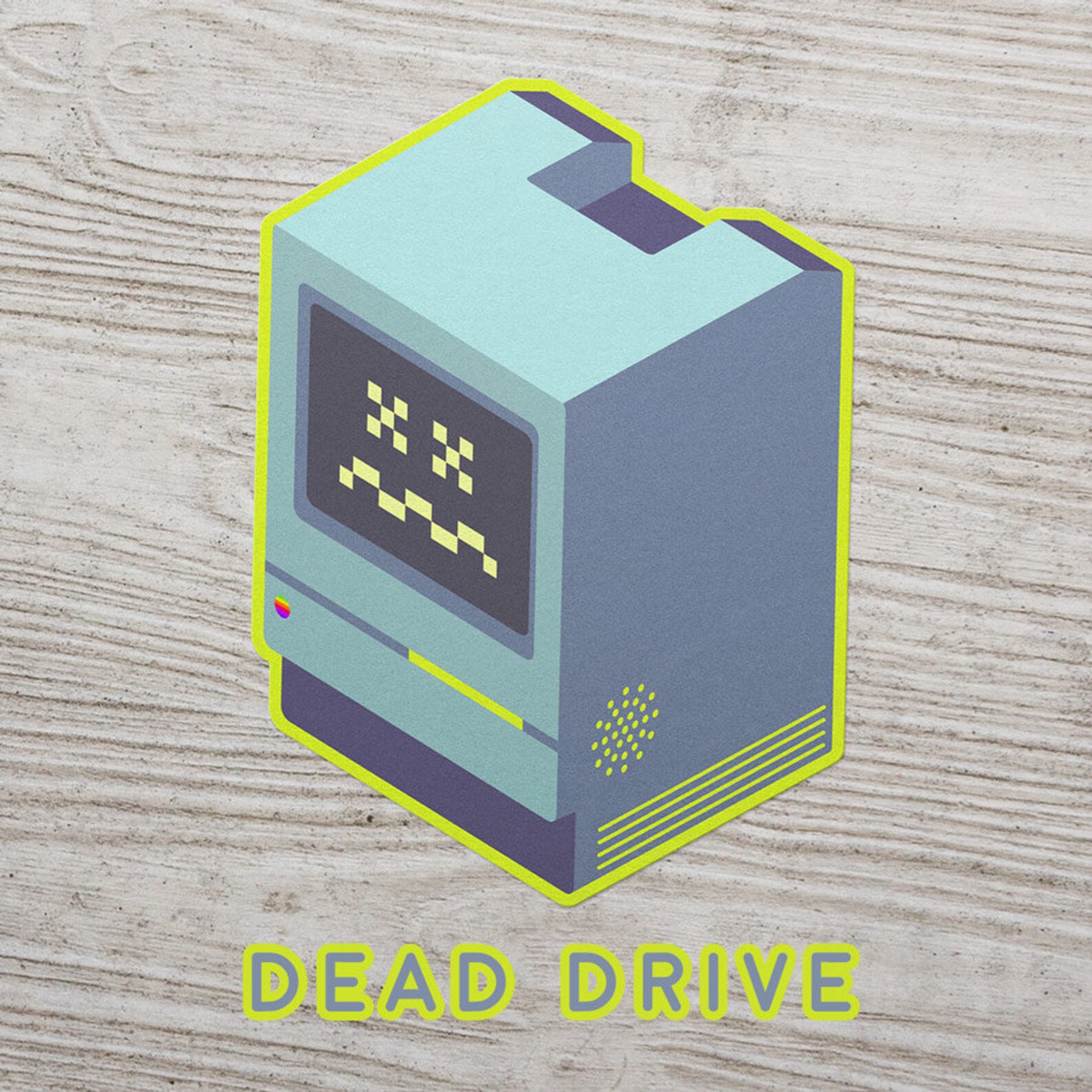 Old School Retro Computer Vinyl Sticker - Etsy