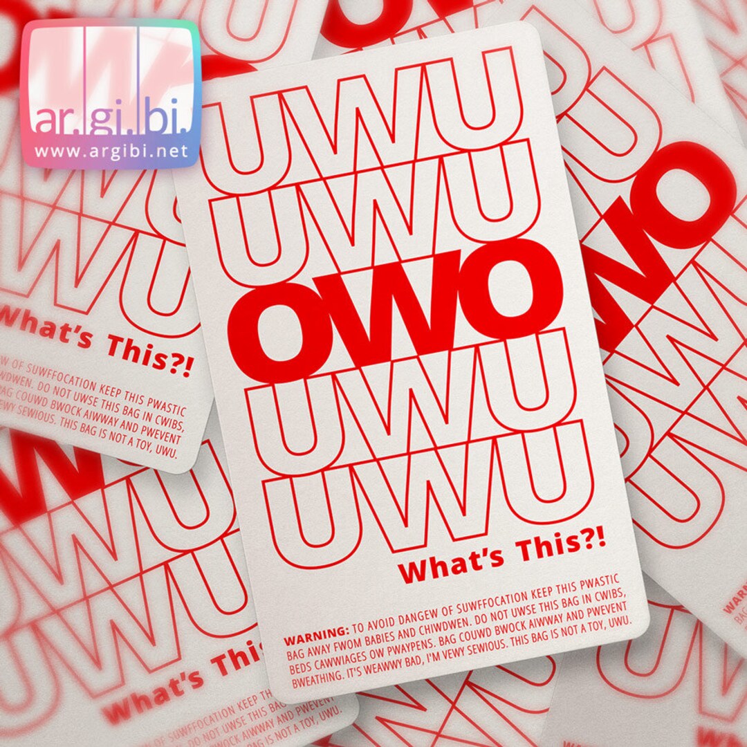 OWO Plastic Bag Meme Sticker - Laptop Stickers - Water Bottle Stickers ...