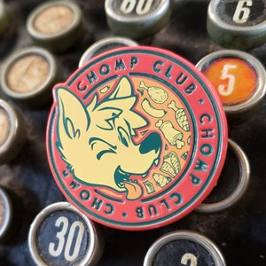 Chomp Club Wolf Cartoon Enamel Pin - Etsy