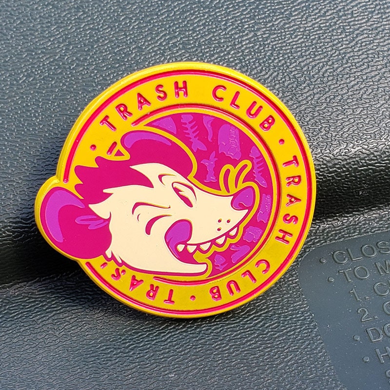 Trash Club Possum Cartoon Enamel Pin — AR.GI.BI. CREATIVE STUDIO