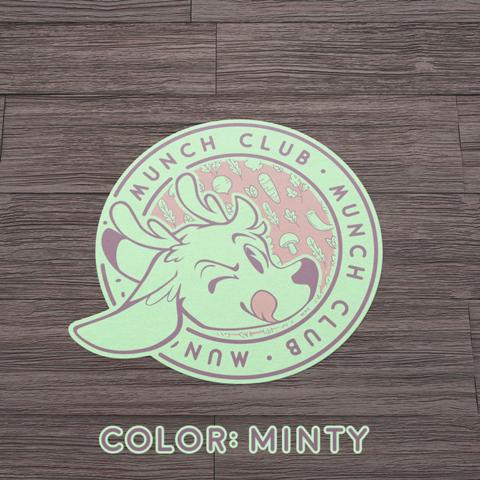 Munch Club Deer Cartoon Vinyl Sticker - Etsy