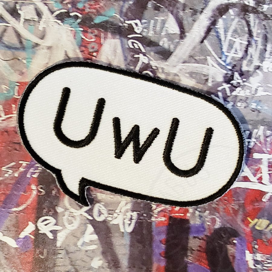 Emoticon Speech Bubble Fabric Patch Owo Uwu w | Etsy
