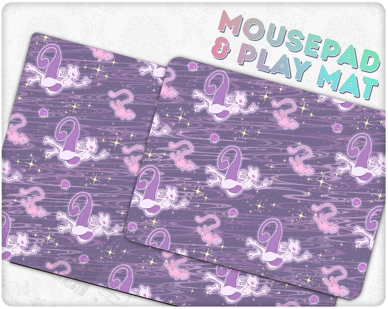 Mew and Mewtwo Mousepad | Deskmat | Playmat — AR.GI.BI. CREATIVE STUDIO