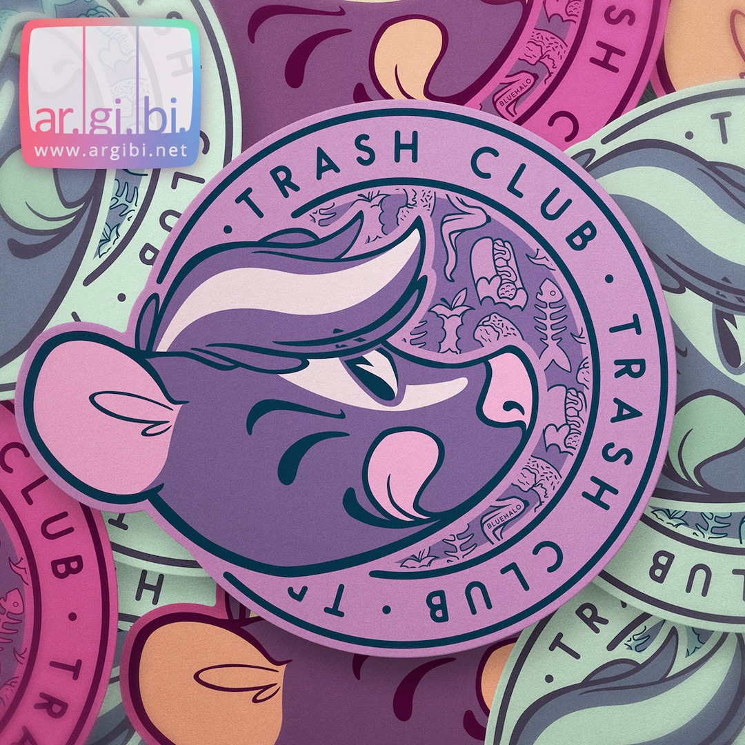 Trash Club Skunk Cartoon Vinyl Sticker - Etsy