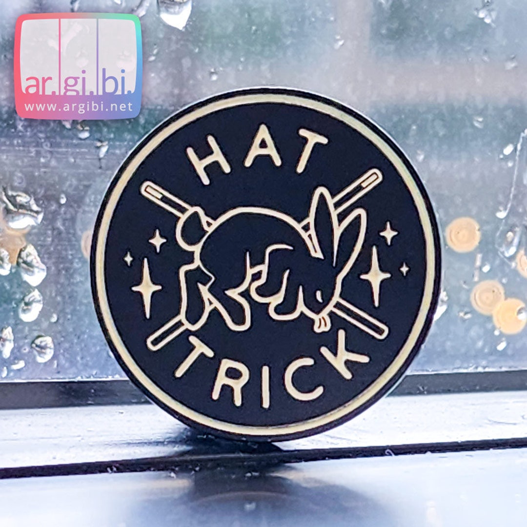 Hat Trick Rabbit Glow in the Dark Enamel Pin - Etsy