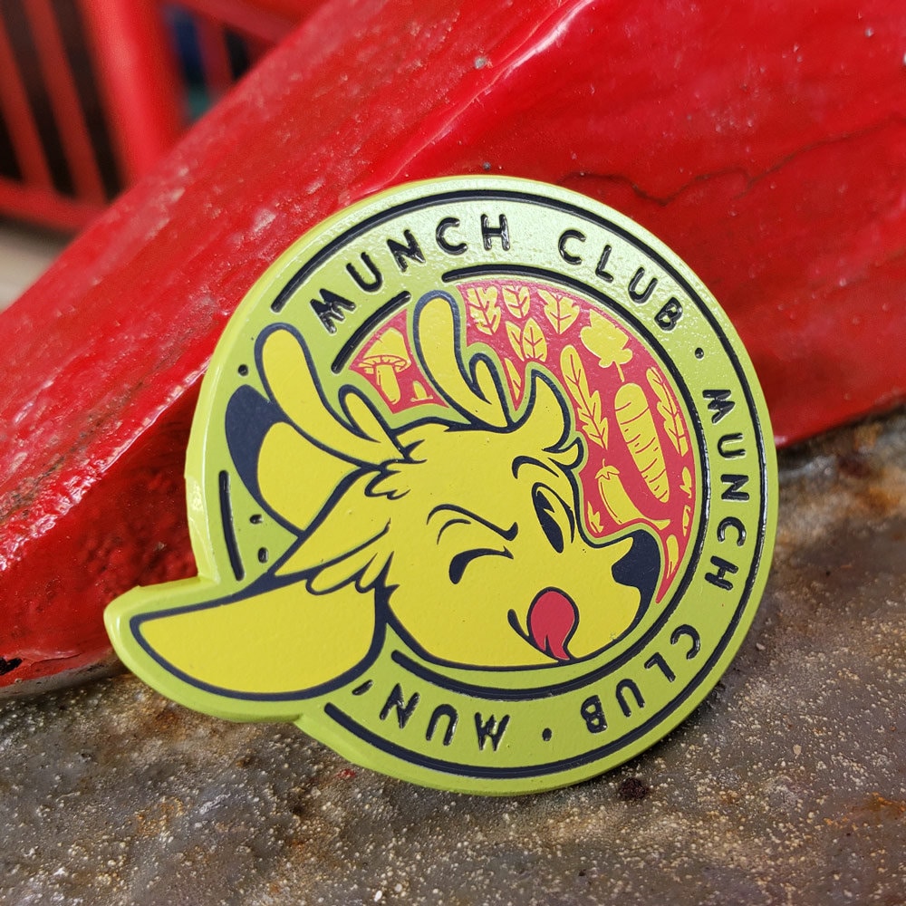 Munch Club Deer Cartoon Enamel Pin — AR.GI.BI. CREATIVE STUDIO