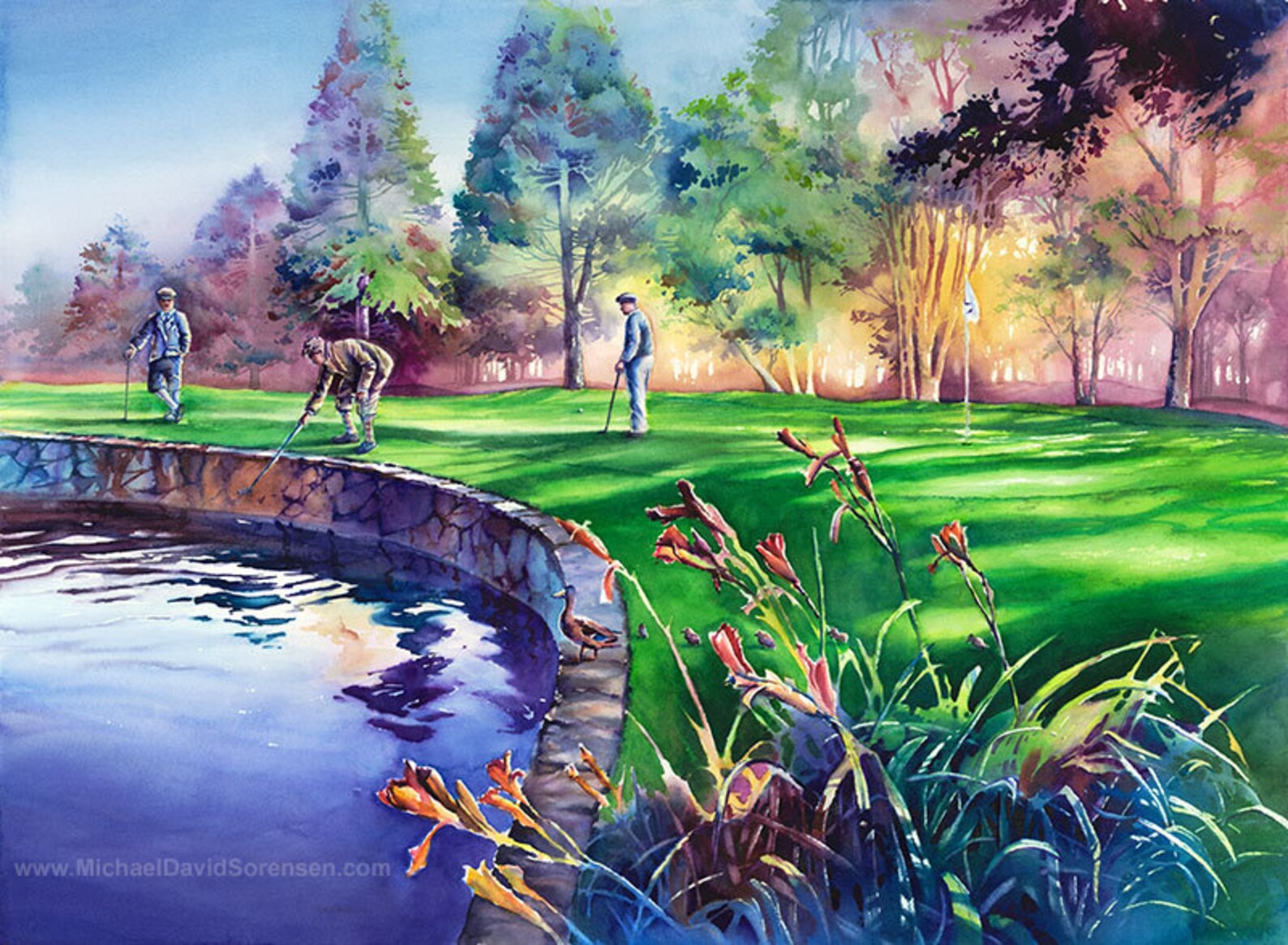 Funny Golf Course Watercolor Art Print, Golfing Gift - Etsy
