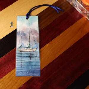 Watercolor Sailboat Bookmarks, Gift for Sailboat Lover, Nautical Gifts ...