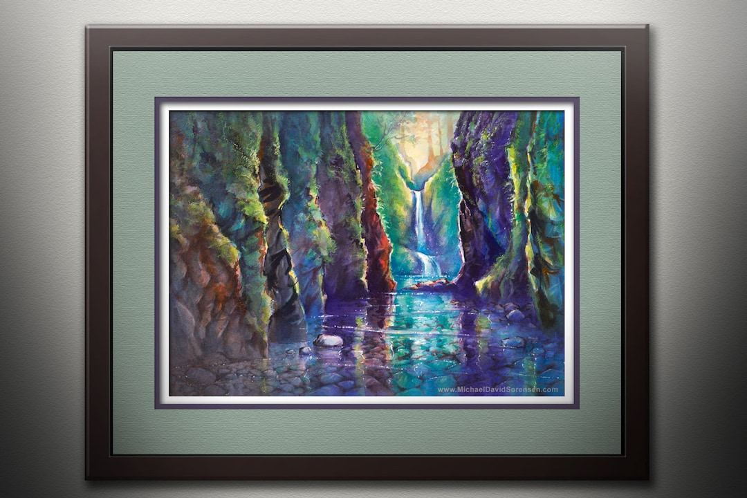 Oneonta Gorge Art Columbia River Gorge PRINT, Oregon Wall Art Waterfall ...
