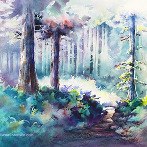 Hiking Wall Decor Watercolor PRINT, Hiking Wall Art, Hiking Trail PRINT ...