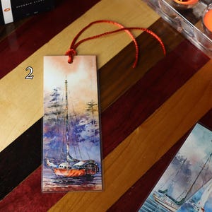 Watercolor Sailboat Bookmark, Nautical Sailing Art, Laminated Gift - Etsy