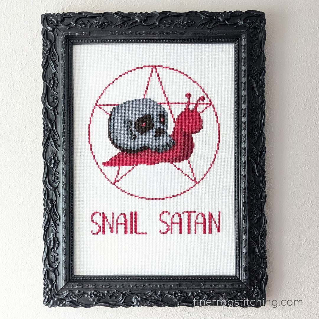 Snail Satan - Cute Gothic Snail Cross Stitch Pattern - Etsy