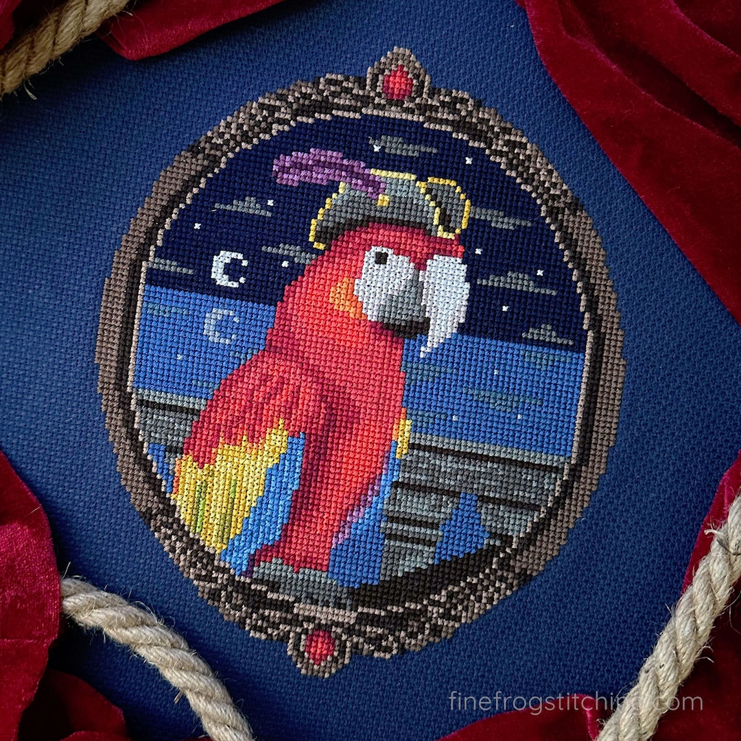 Captain Polly - Halloween Costume Parrot Pirate Ship Macaw Cross Stitch ...