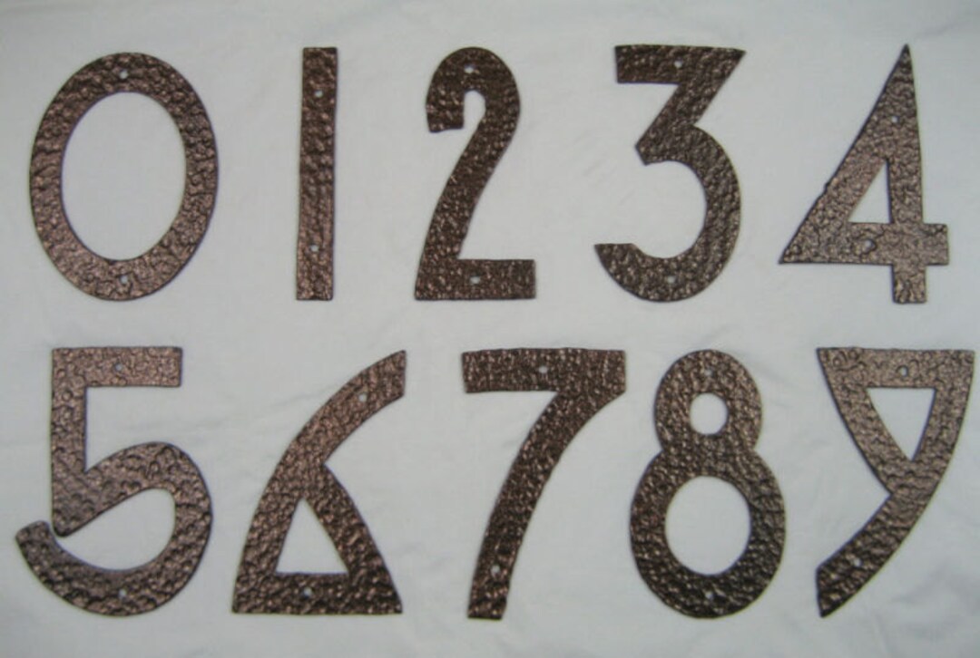 Arts & Crafts Hammered Iron Address Numbers 6 Inch - Etsy
