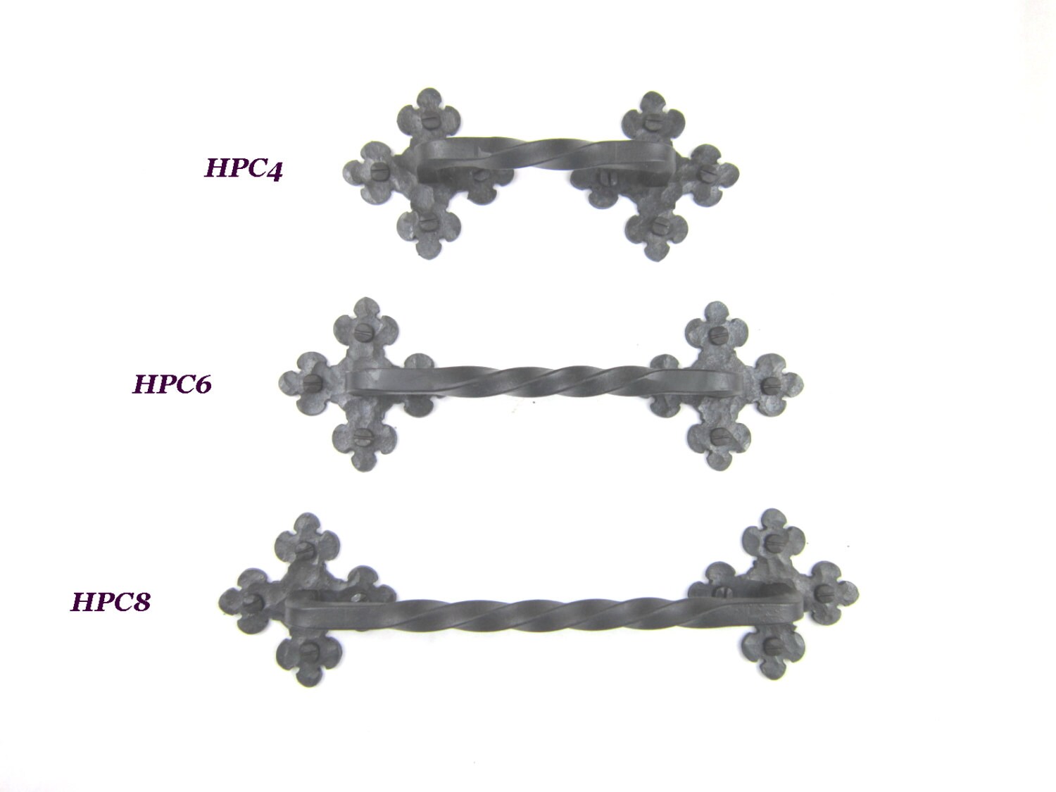 HPC Series Rustic Spanish Style Club Twisted Wrought Iron Cabinet Pull ...