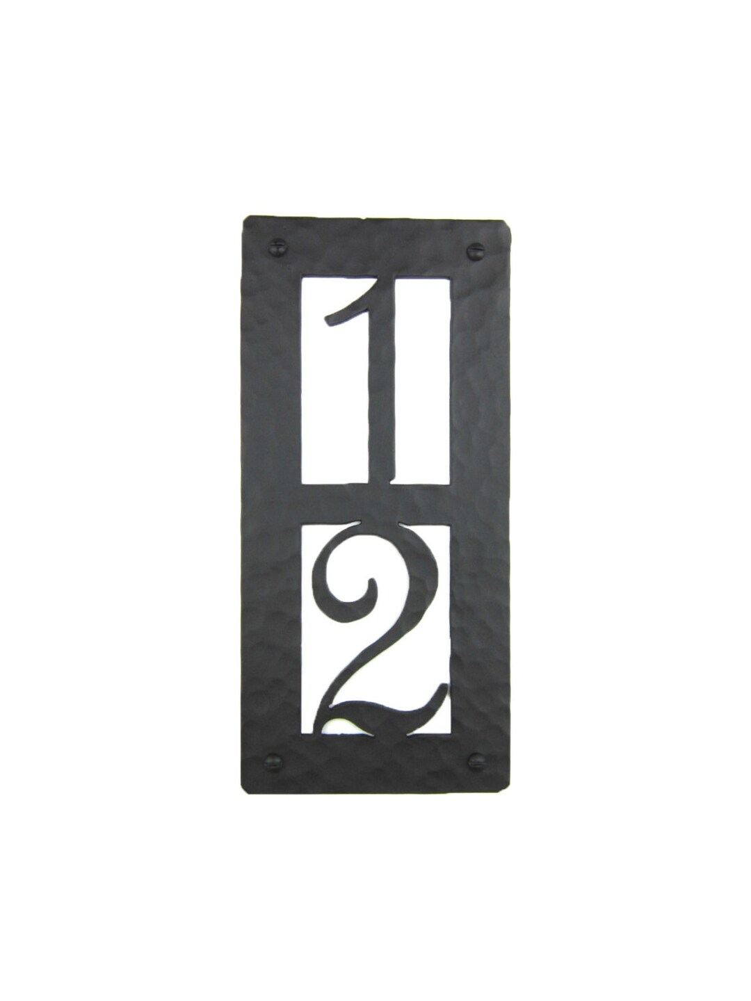 Rustic Custom Hammered Wrought Iron Address Plaque Vertical APV22 ...