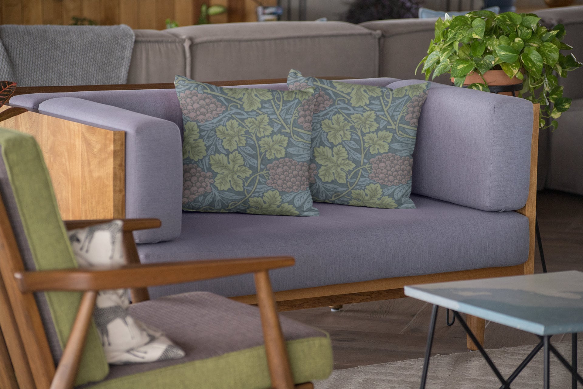 William Morris Grape Vine & Clusters Tapestry Throw Pillow - Cotton ...