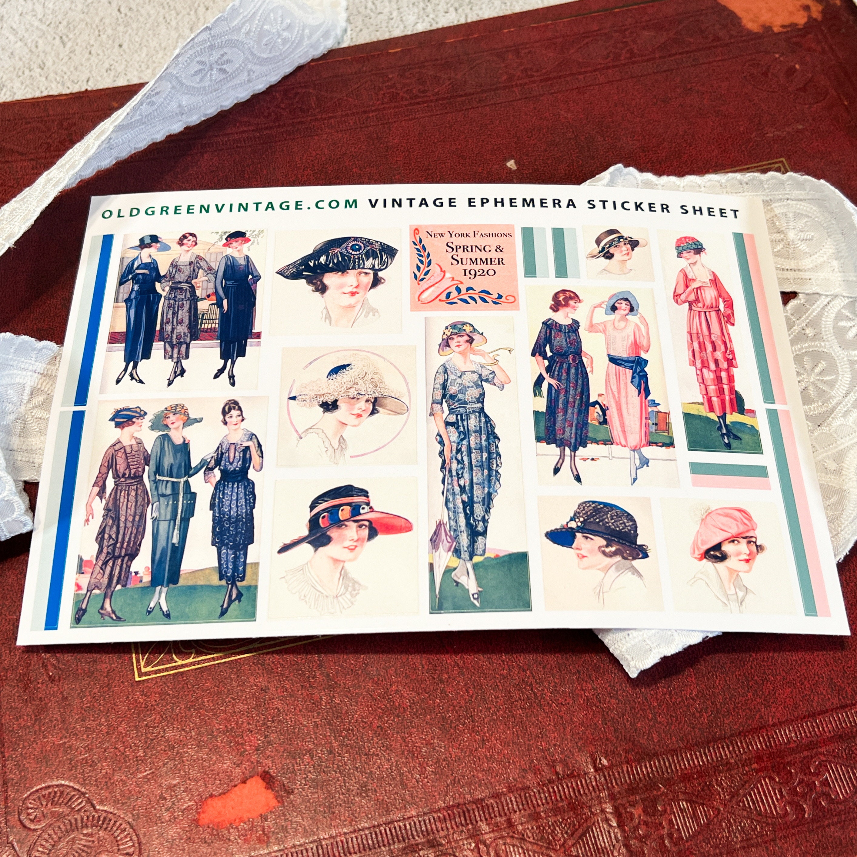 1920s Fashion Stickers Vintage Flapper Style Easy Peel for Scrapbook ...