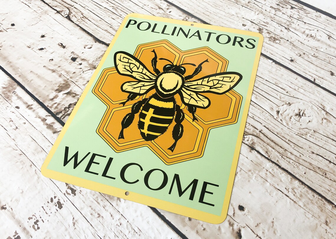 Gardening Gift Bee Garden Sign Pollinators Welcome Yard Art - Etsy