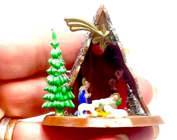 Vintage Miniature Nativity Scene, Midcentury Mini Plastic Nativity ...