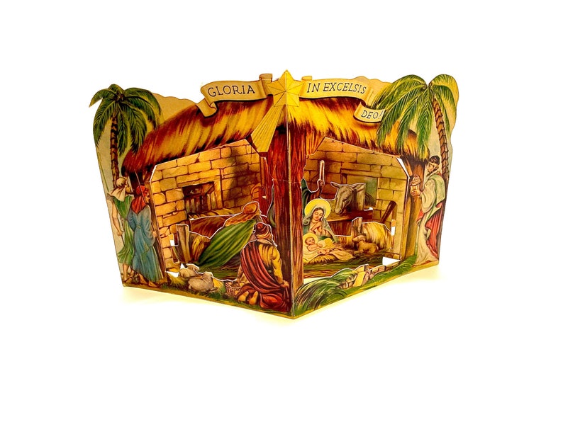Nativity Paper 3D Folding Vintage Creche Holiday Decor - Etsy