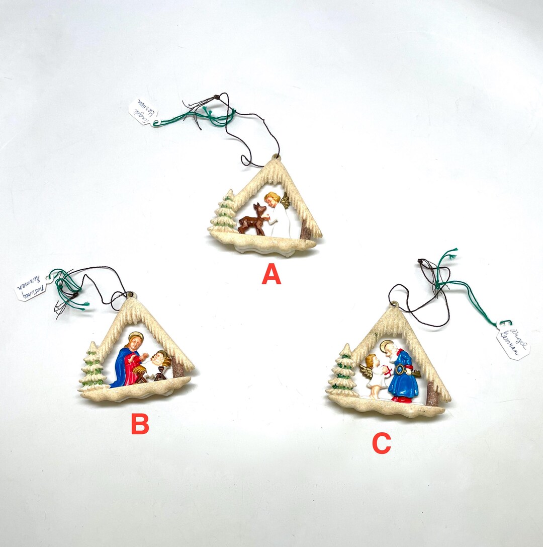Vintage 1950’s West Germany Gesch GES 3D Christmas Diorama Ornaments ...