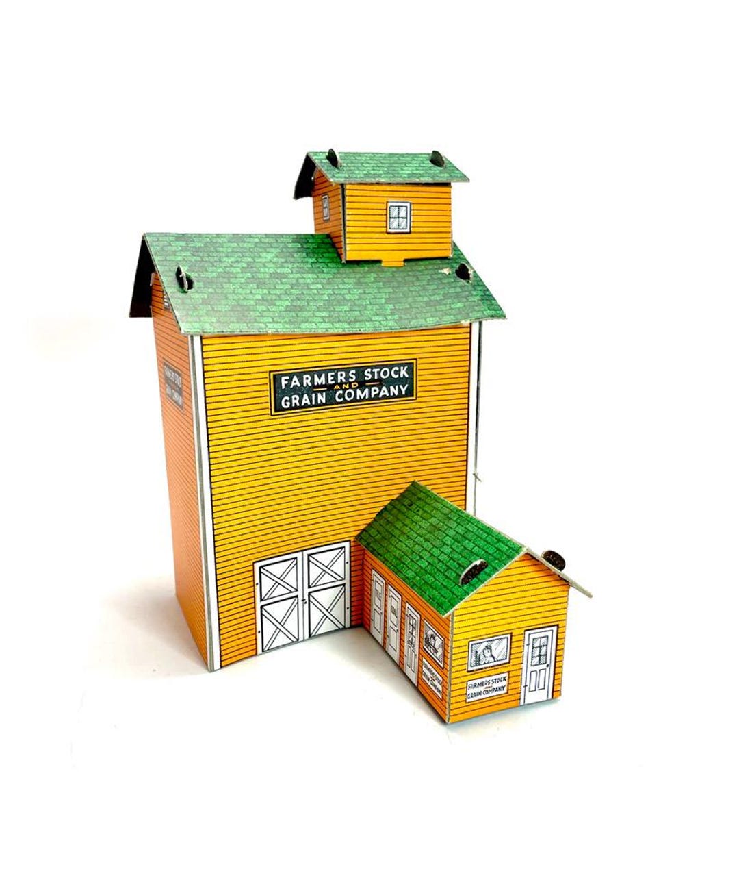 Built-rite WW11 Era HO Cardboard Village, Farmers Stock Grain Company ...