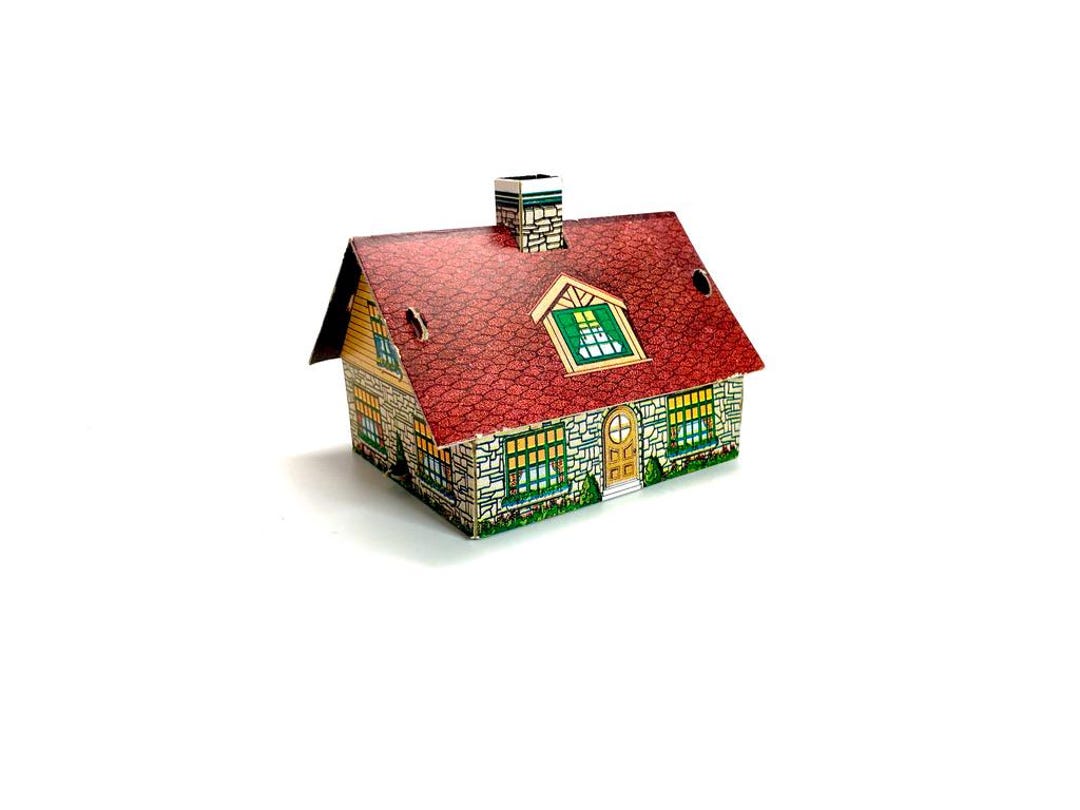 Built-rite WW11 Era HO Cardboard Village, House #5, Putz Village House ...