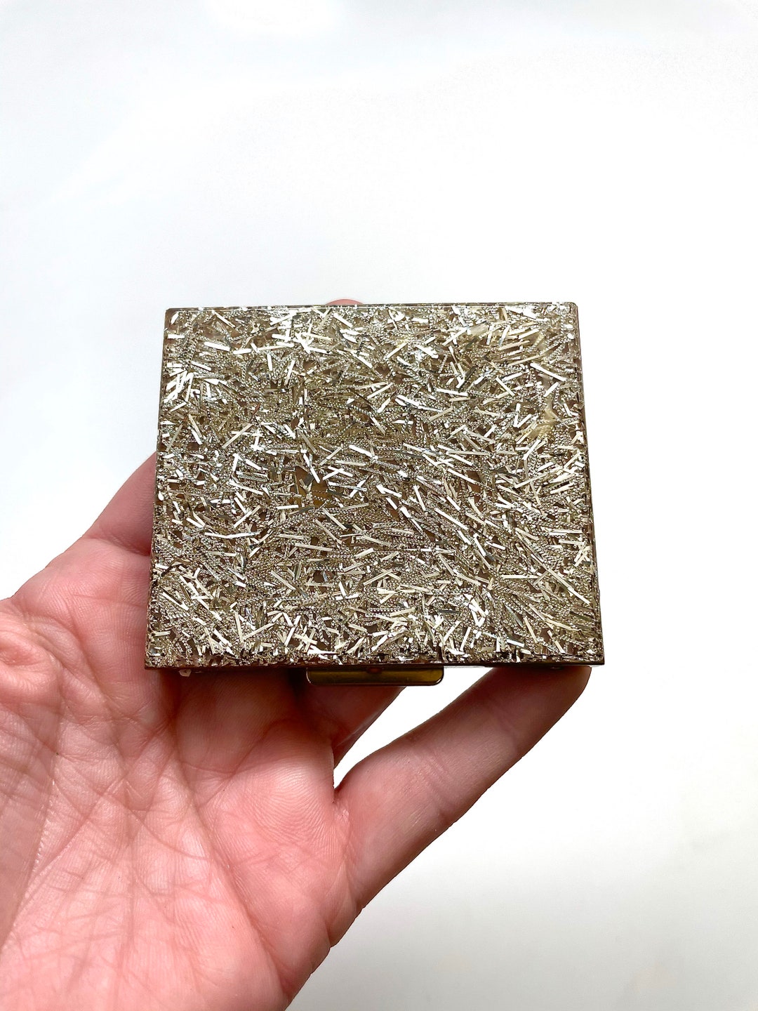 1950s Vintage CONFETTI LUCITE COMPACT, Sam Fink S F Co Fifth Avenue ...