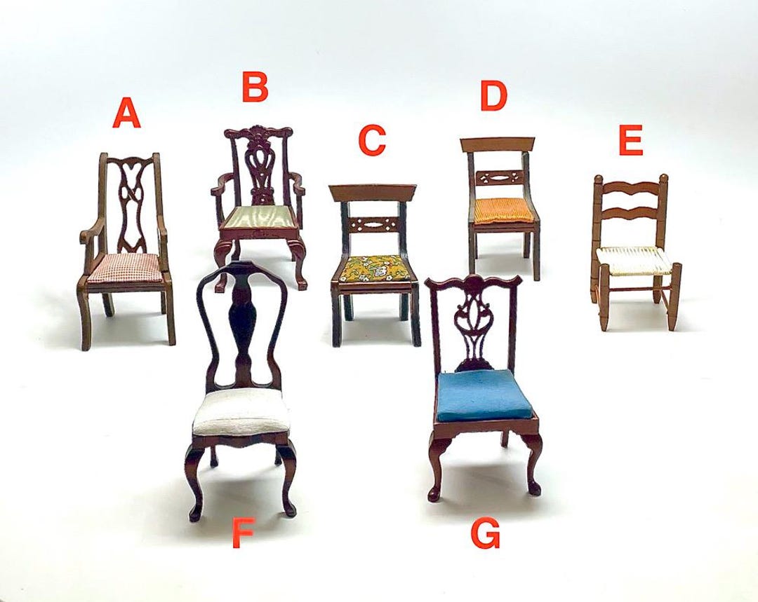 Dollhouse Chairs, Miniatures, Chippendale, Georgian, Vintage, Shackman ...