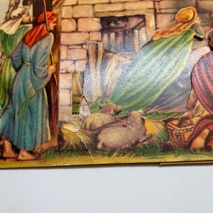 Nativity, Paper, 3D, Folding, Vintage, Creche, Holiday Decor, Christmas ...