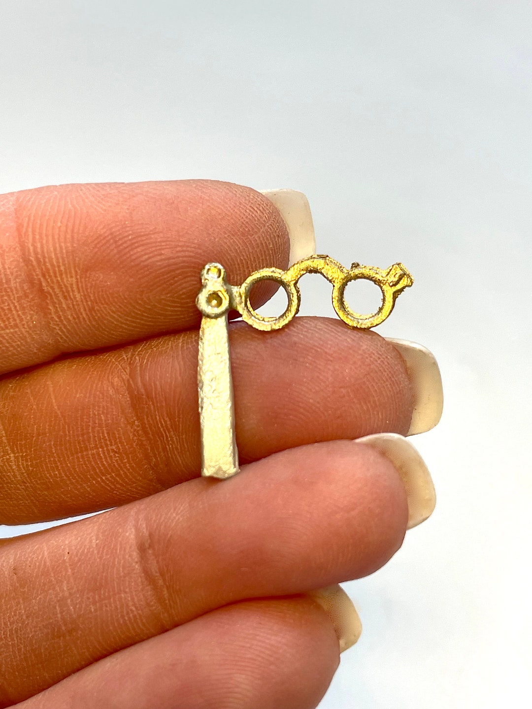 Dollhouse Opera Glasses, Hand Held Glasses, Miniature, Metal, Silver ...