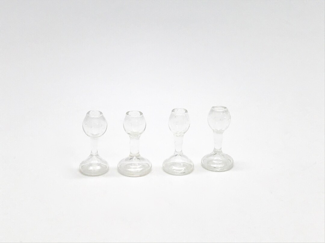 Dollhouse Wine Glasses, Blown Glass, Wine Goblets, Miniature, Serving ...