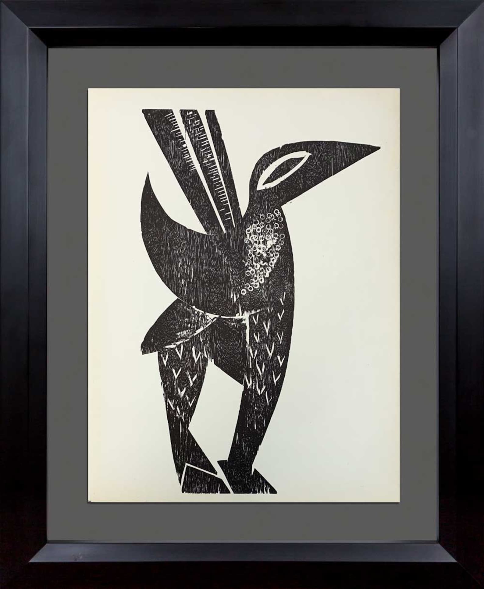 Hap Grieshaber ORIGINAL Woodcut, (bird) 1964 W/archival Frame - Etsy