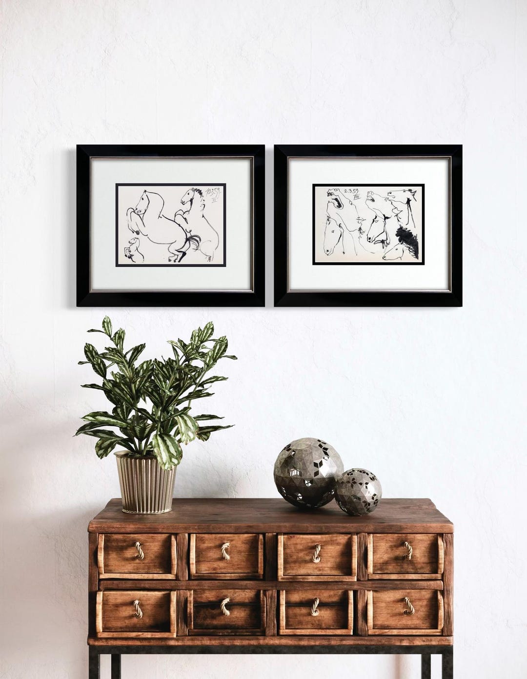 Pablo PICASSO Limited Edition LITHOGRAPHS W/ Ref. C112 ~ Horses (2pc SET) - Etsy