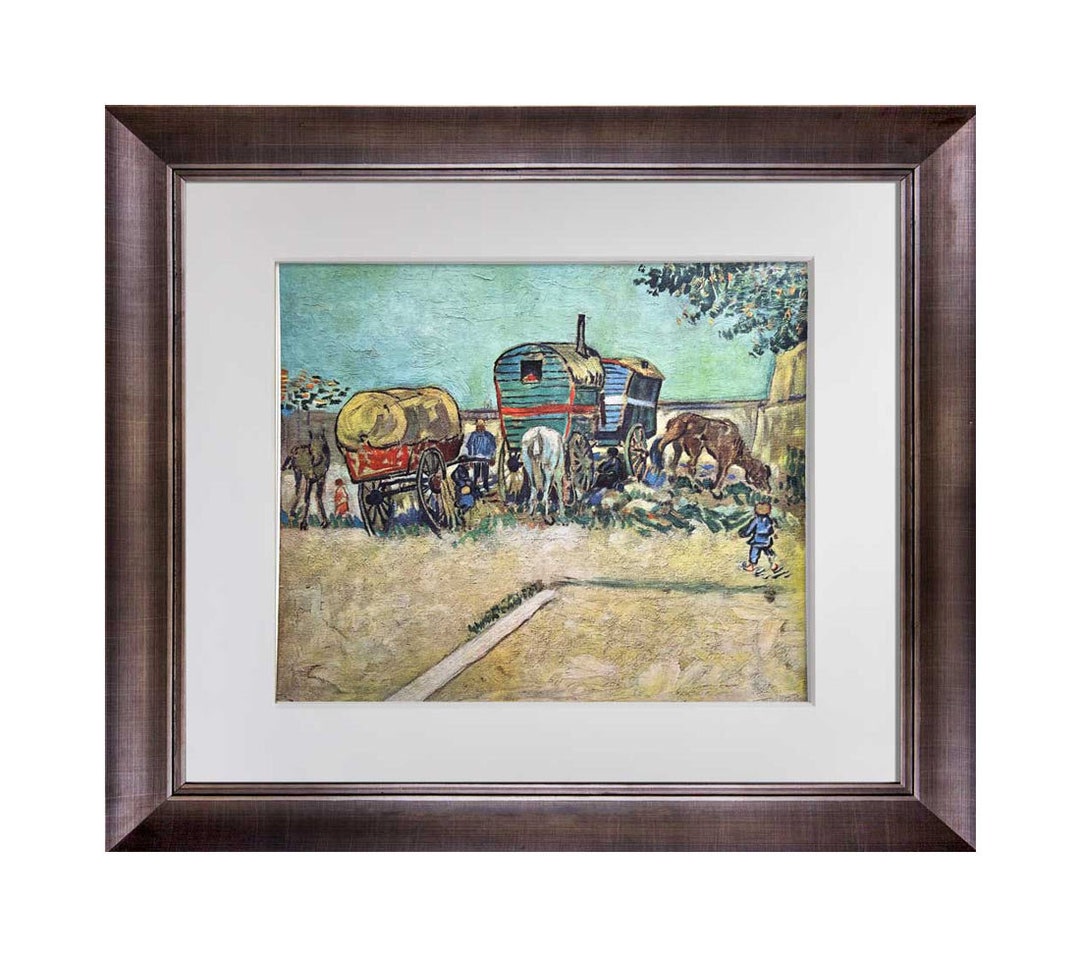 Vincent Van GOGH "gypsy Camp" Lithograph Ltd. Ed. 1937 W/archival Frame ...