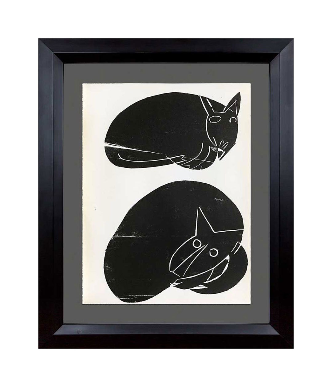 Hap Grieshaber ORIGINAL Woodcut, (cats) 1964 W/archival Frame - Etsy