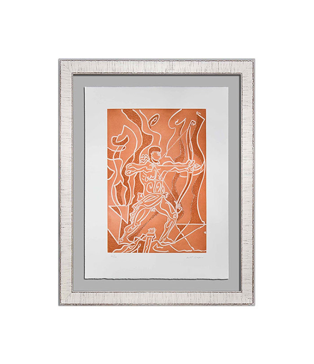 Andre MASSON Hand SIGNED & Numbered "arc" 25x19in Etching * W/custom ...