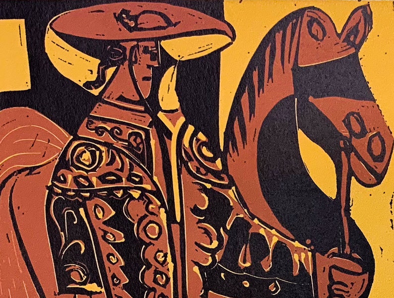 Pablo Picasso LINOGRAVURE Ltd Edition picador Et Torero W/frame ...
