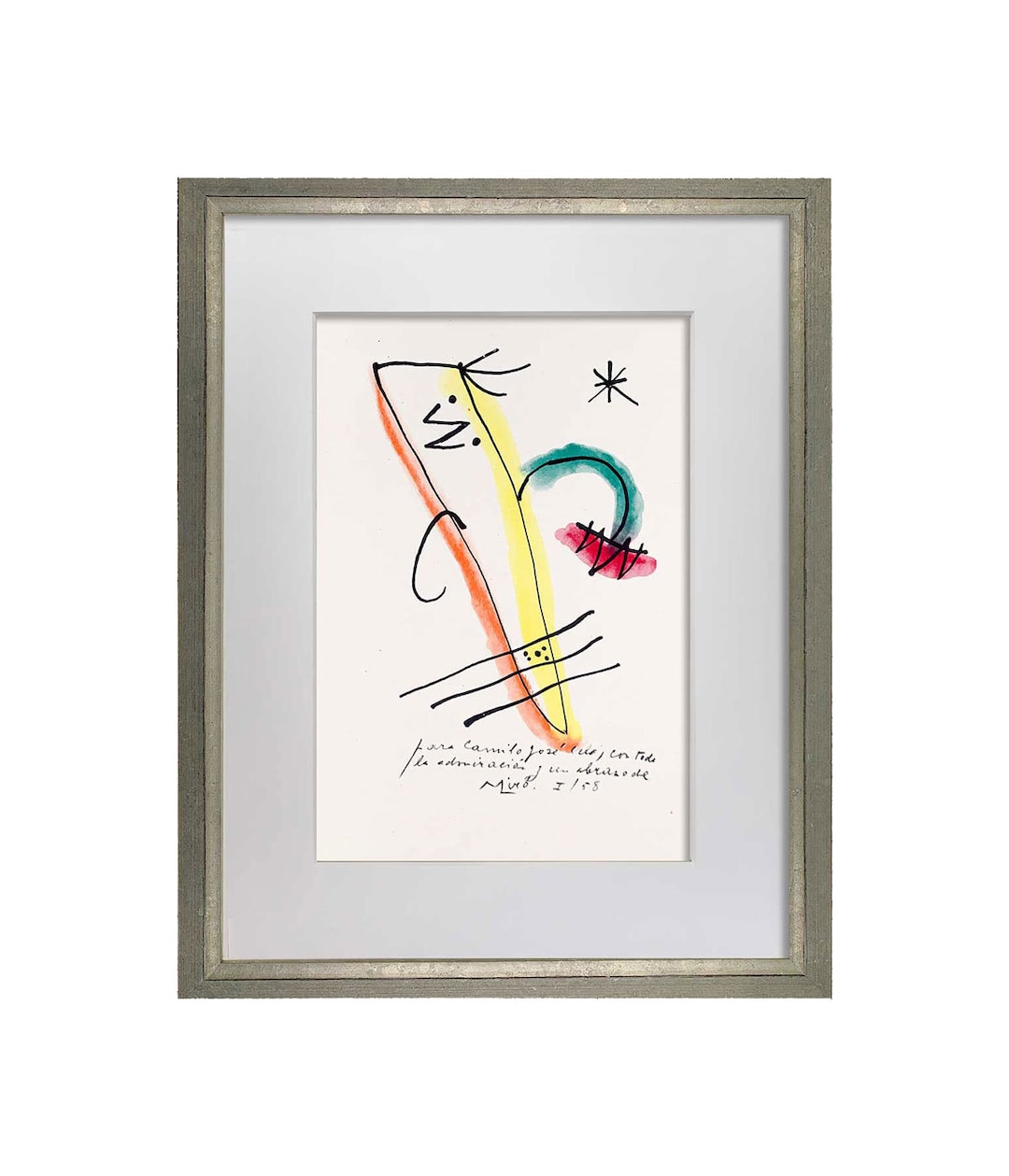 Joan MIRO Original Lithograph SIGNED and Inscribed "para Camilo Jose ...