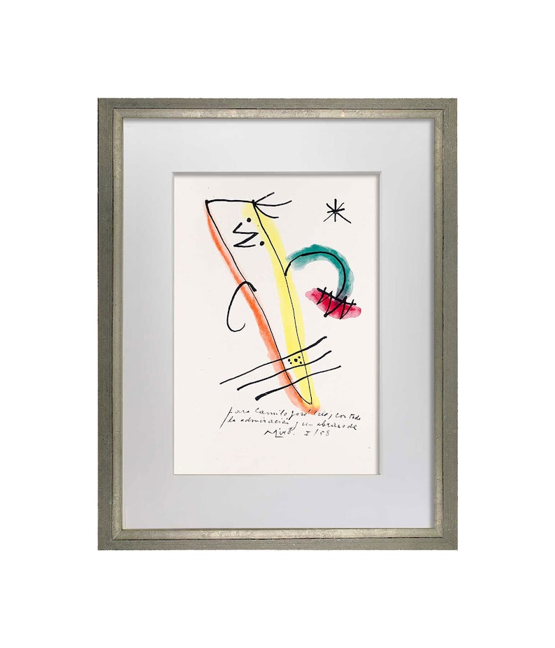 Joan Miro Lithograph: Signed & Inscribed, Framed, C56 Cat.ref - Etsy