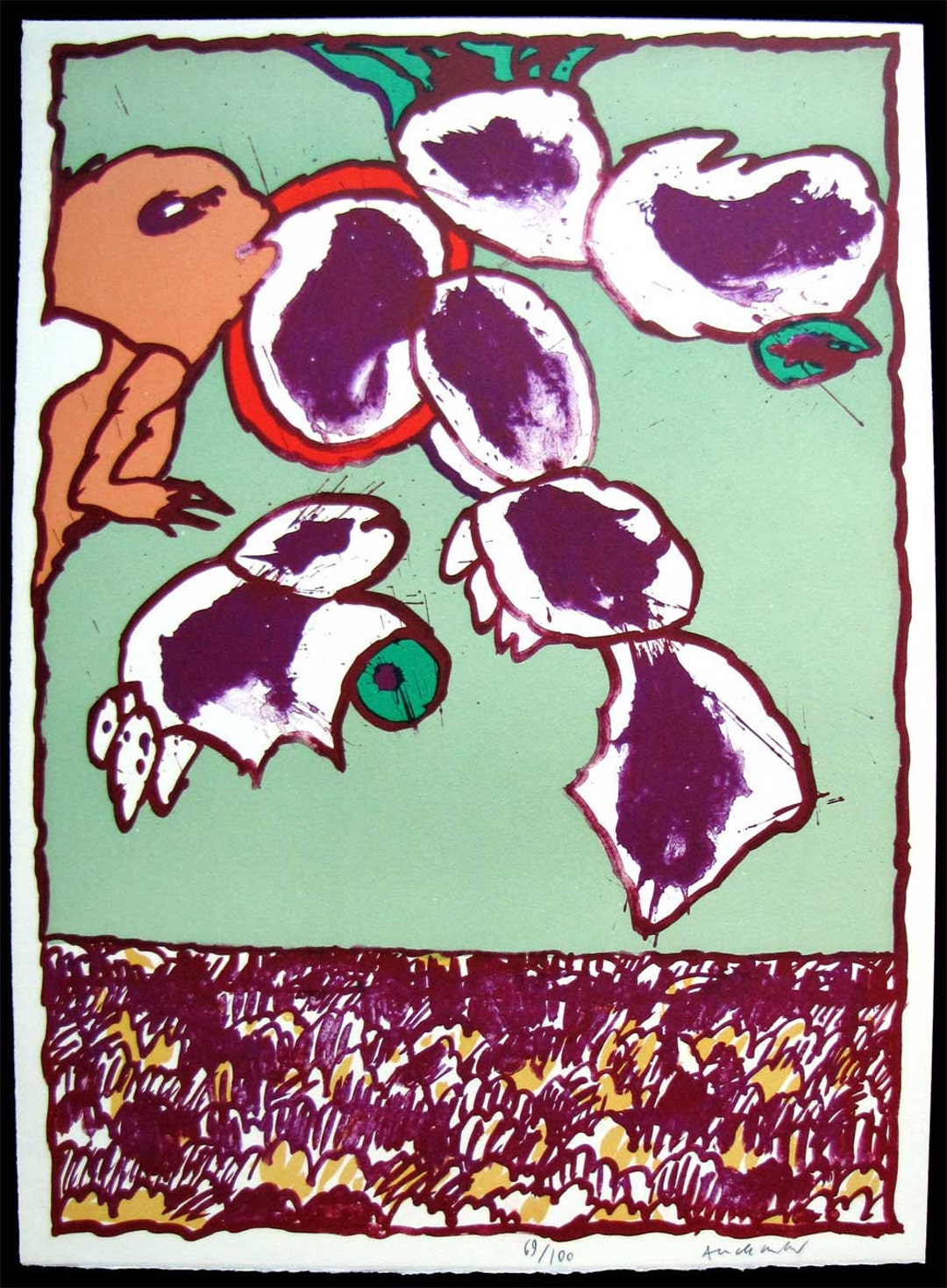 Pierre Alechinsky Original Lithograph in Color Hand Signed & Numbered L ...