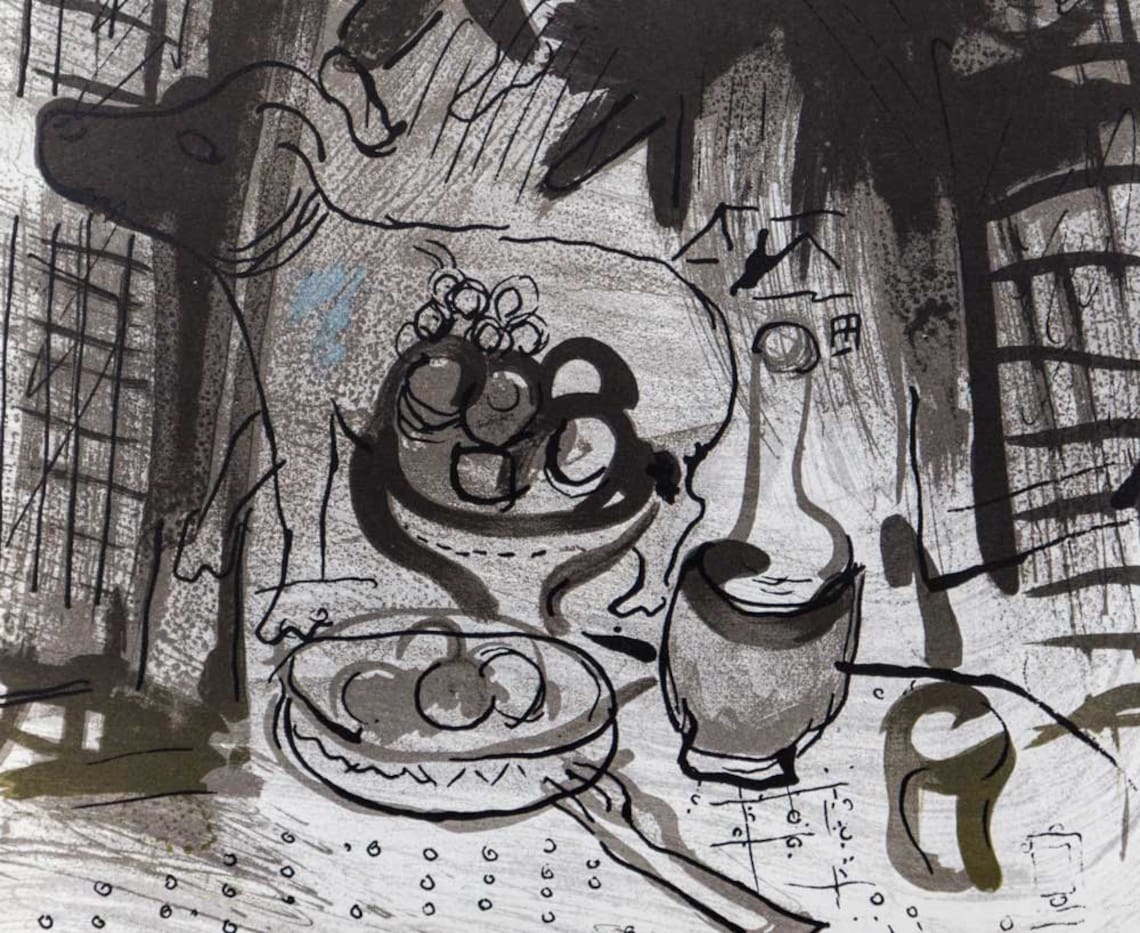 Marc Chagall Lithograph Limited Edition Original Still Life 57 Framing