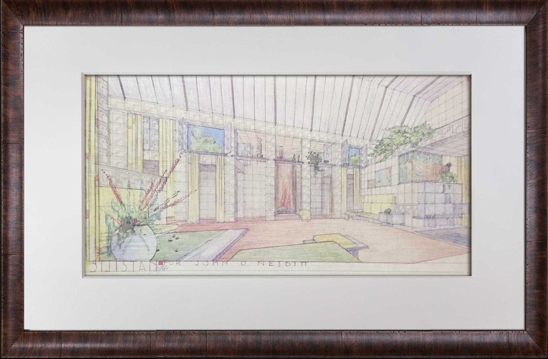Frank Lloyd WRIGHT Lithograph SIGN "sijistan" Remodel for Charles Ennis ...
