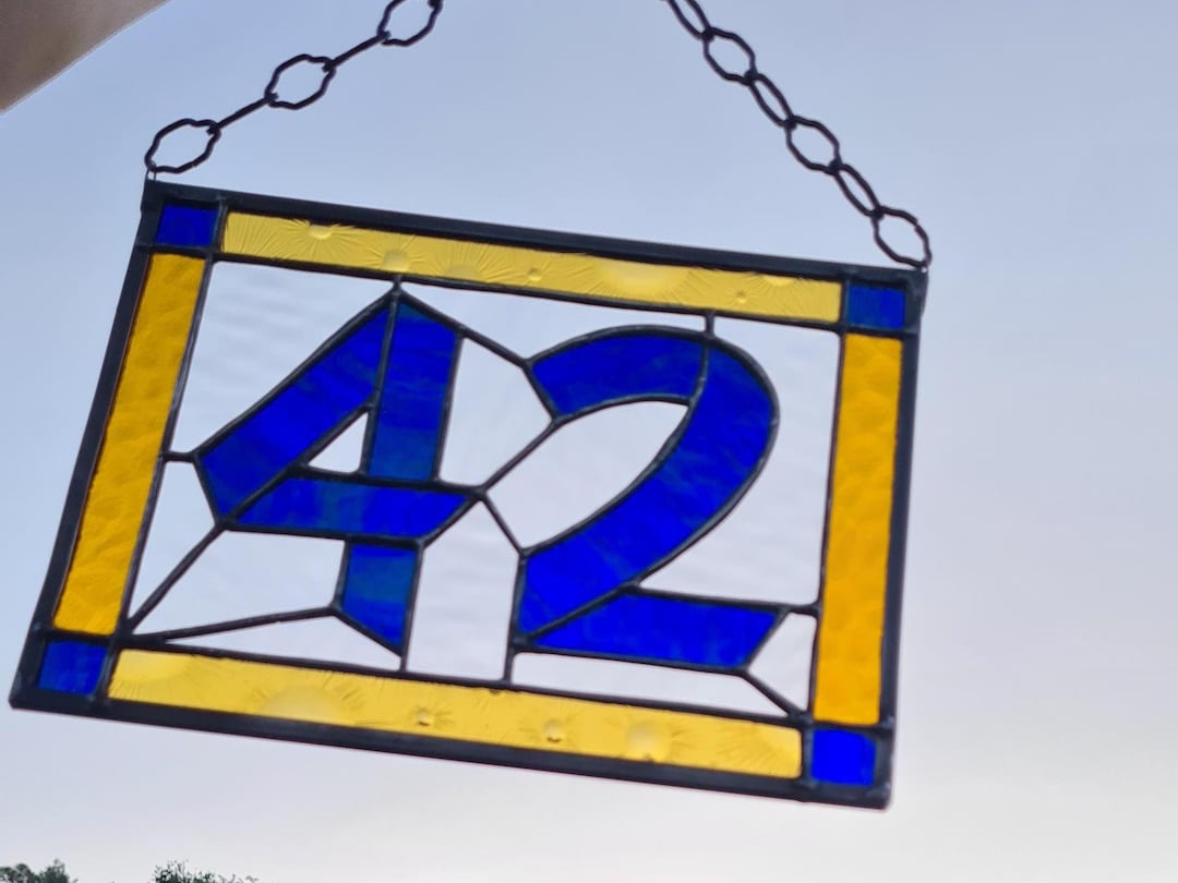 Custom Stained Glass Number or Letter Panel Vintage Style Border - Etsy