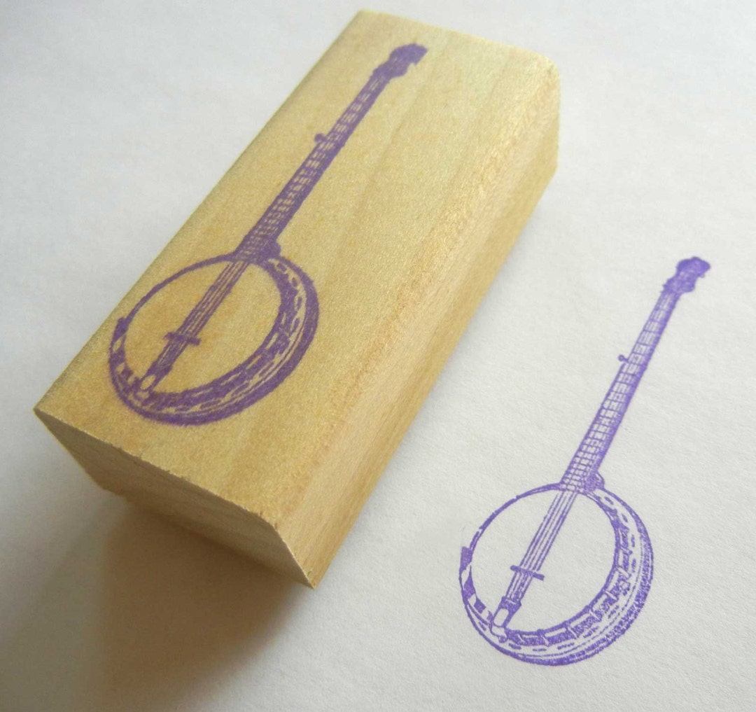 Musical Instrument Rubber Stamp - Bluegrass Banjo - Etsy