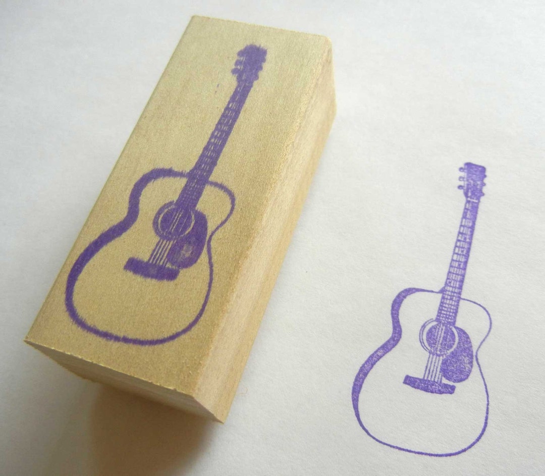 Musical Instrument Rubber Stamp Steel String Guitar - Etsy