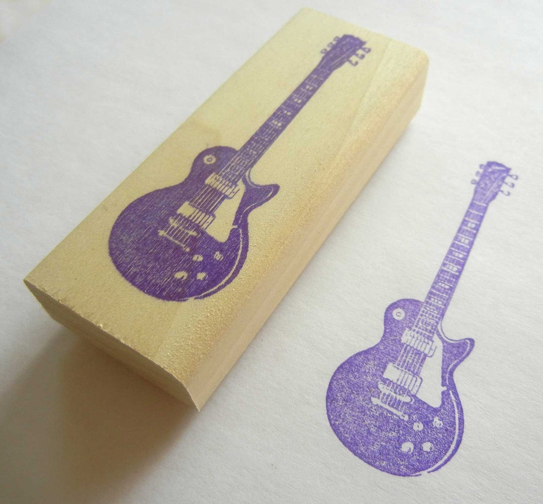 Musical Instrument Rubber Stamp - Les Paul Electric Guitar - Etsy