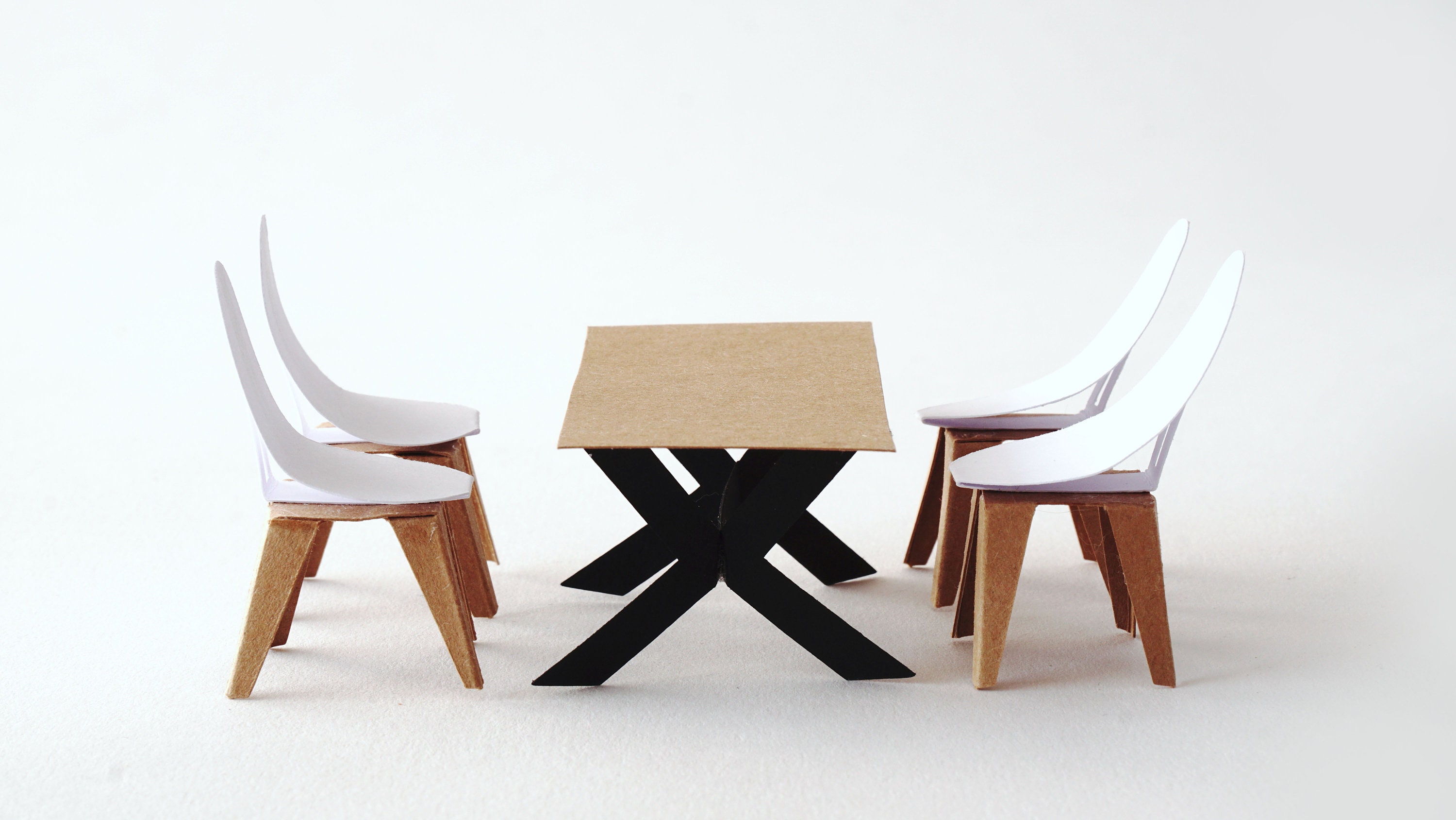 Chairs and Table Pdf Template, Diy, Midcentury Paper Furniture, Modern ...