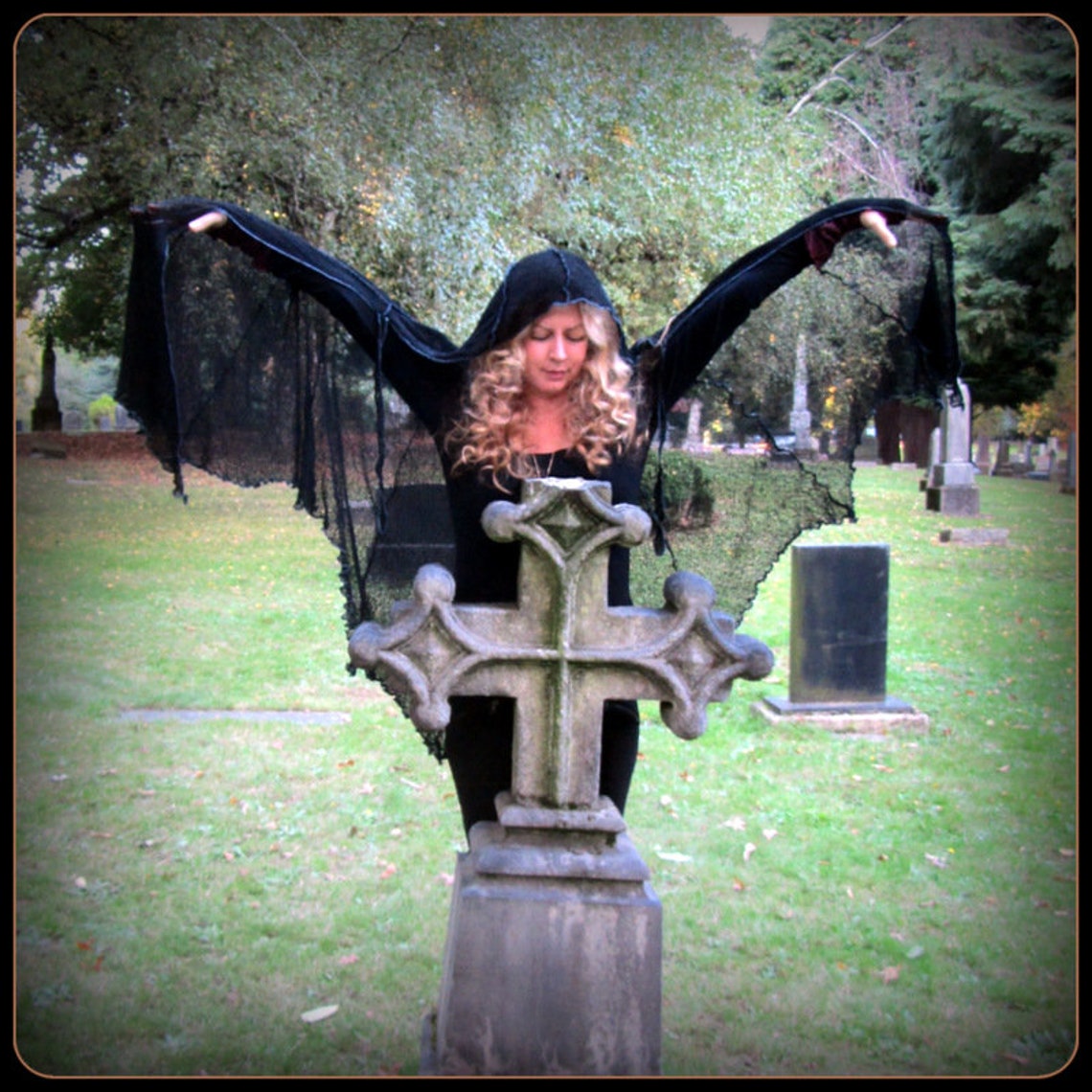 Halloween Vampire Bat Cloak W/ Hood Renaissance Festival | Etsy